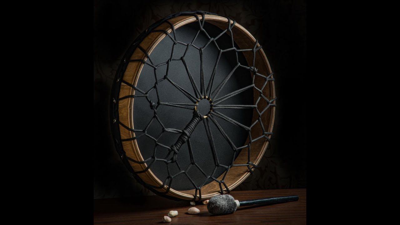 Бубен Shamanic synthetic drum Black 50х50 см  /shamanic.moscow