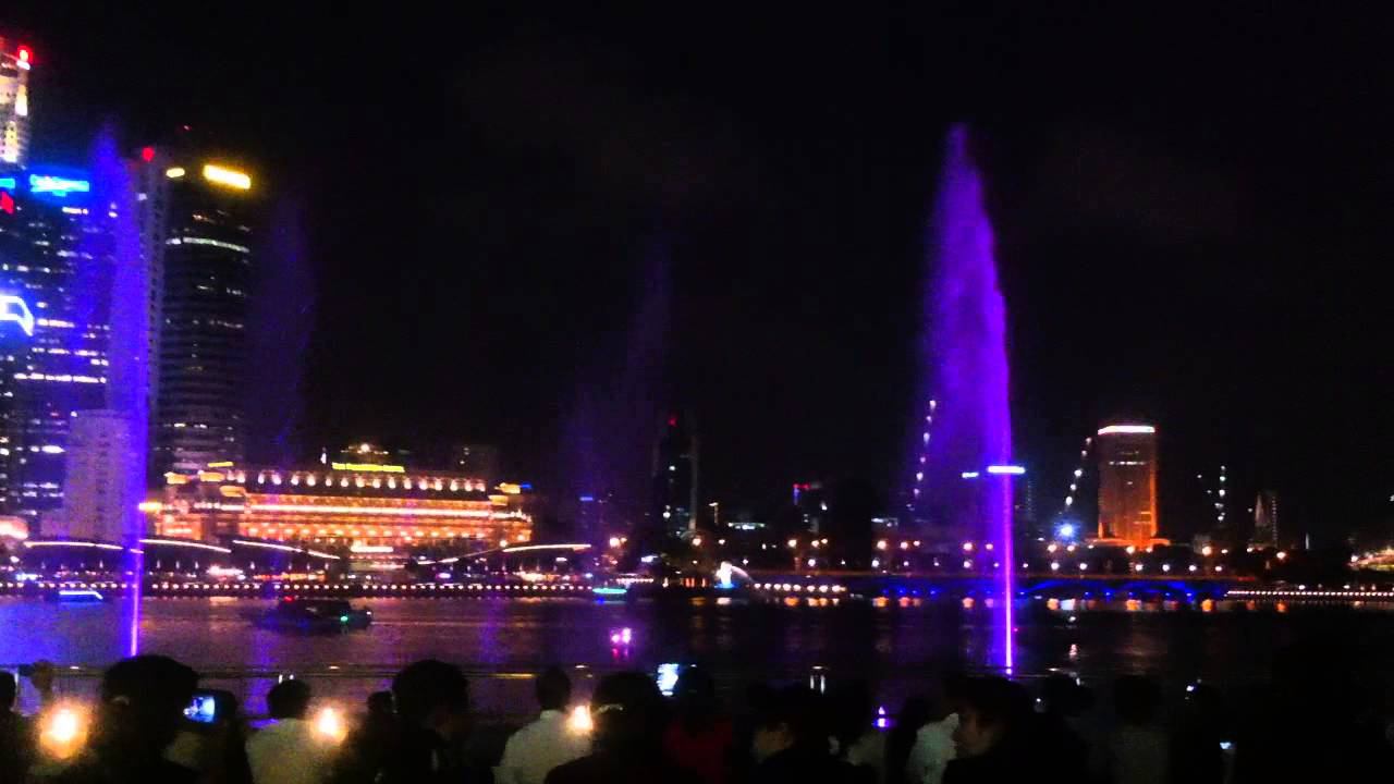 Singapore. Marina Bay Sands laser light show.