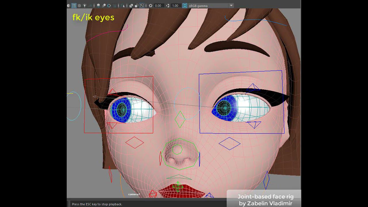 Joint-based face rig example