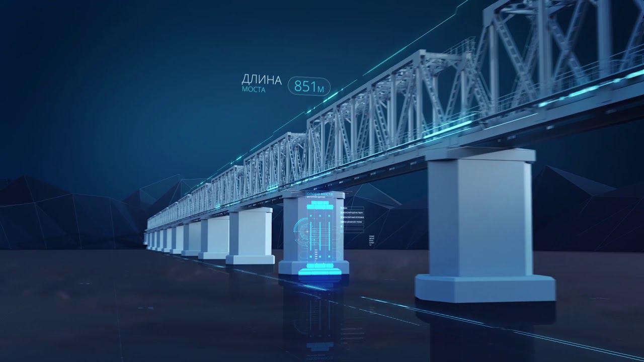 ТЭПК. 3D видео однопутного моста (железнодорожный мост), №2