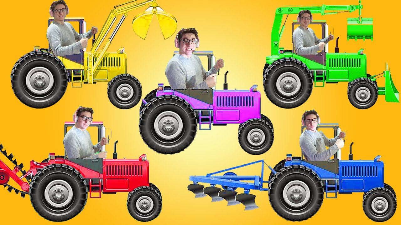СИНИЙ ТРАКТОР - Тракторенок песенка синий трактор по полям Для детей