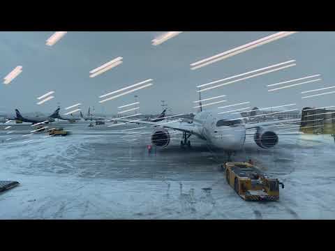 Посадка в Шереметьево. Уход на второй круг. А/К QATAR AIRWAYS BOEING 787-800