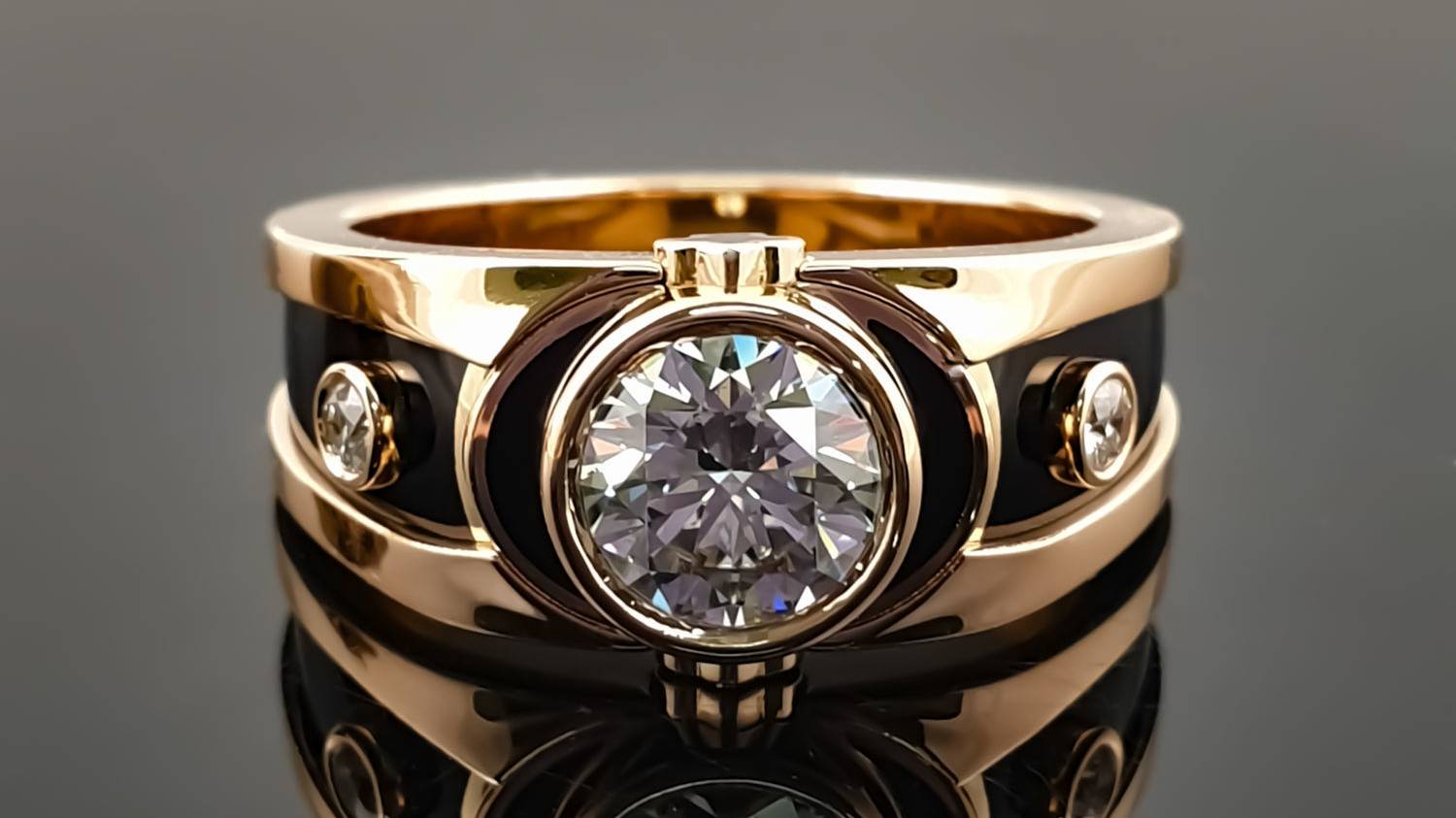 Перстень с бриллиантом 1 карат