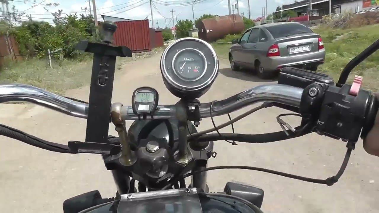 Пробная поездка на Зазоцикле, тест самодельного мотоцикла с двигателем от запорожца. Тридцатка.