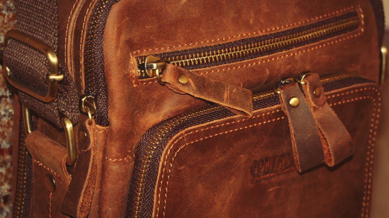 Мужская кожаная сумка с Алиэкспресс. Борсетка из натуральной кожи