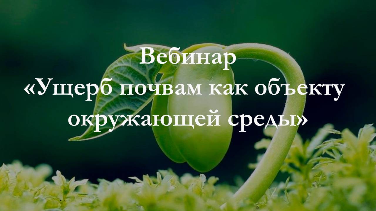 Вебинар на тему "Ущерб почвам как объекту окружающей среды"