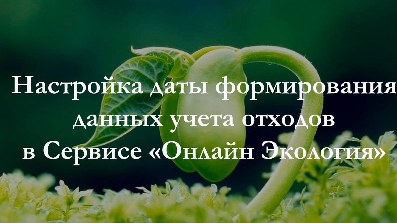 Настройка даты формирования учета отходов в Сервисе "Онлайн Экология"
