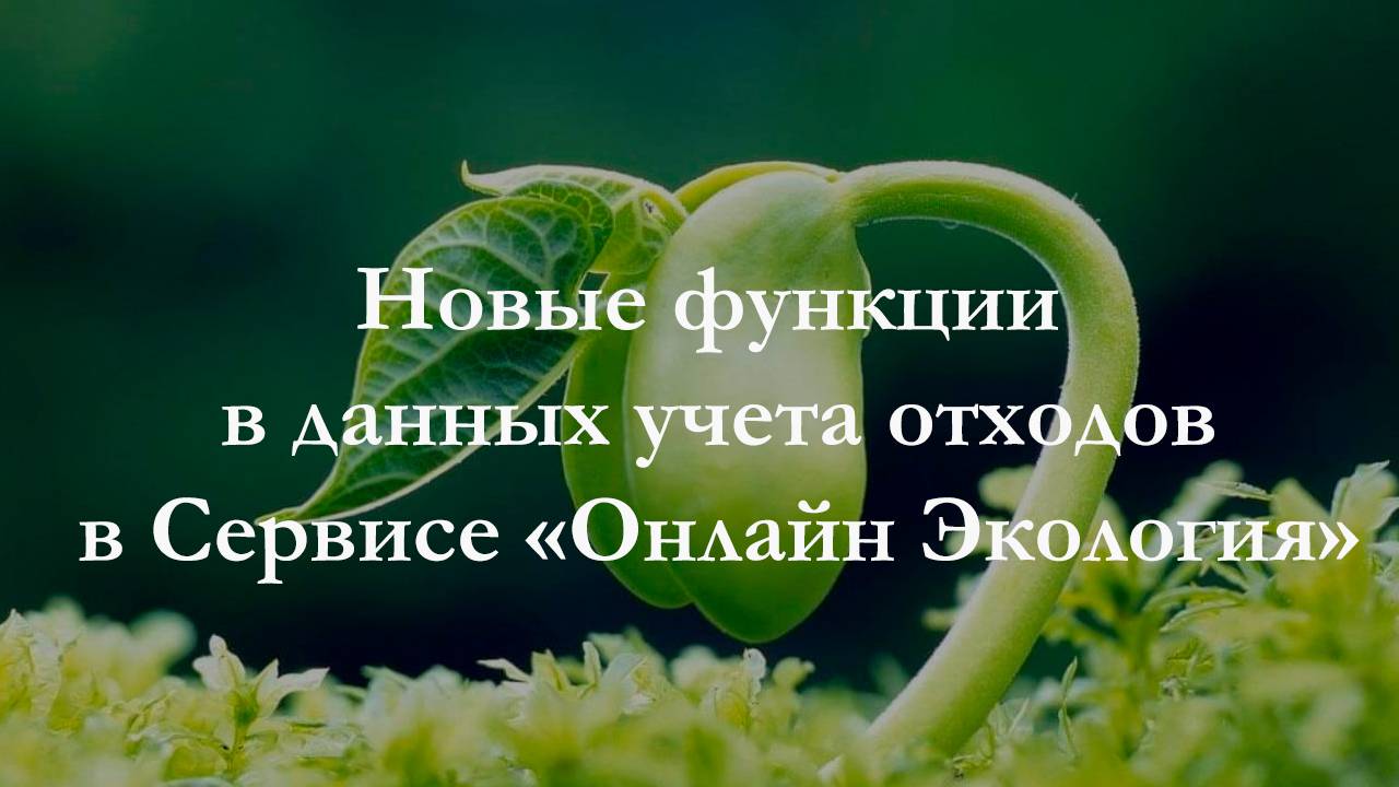 Новые функции в данных учета отходов в Сервисе "Онлайн Экология"