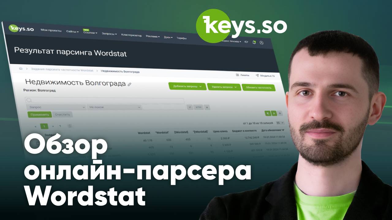 Обзор онлайн-парсера Wordstat