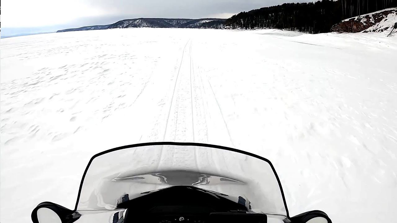 Поездка на снегоходе по льду Красноярского моря. Хмельники, Бирюсинский залив, Бюза, Езагаш