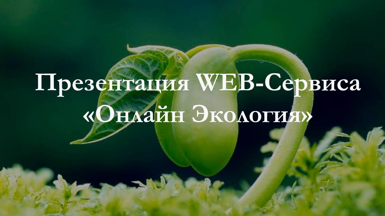 Презентация Сервиса "Онлайн Экология"