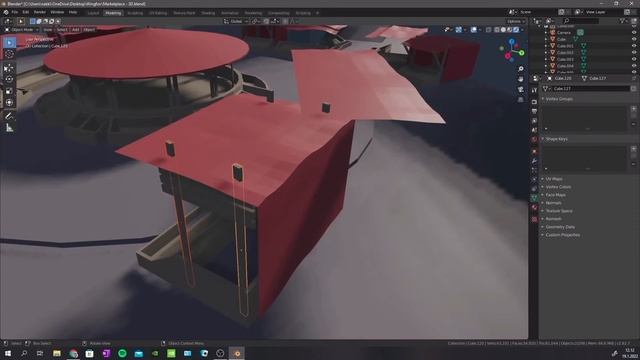 11. Finishing the Marketplace. ENVIRONMENT ILLUSTRATION FOR GAME ART in Blender