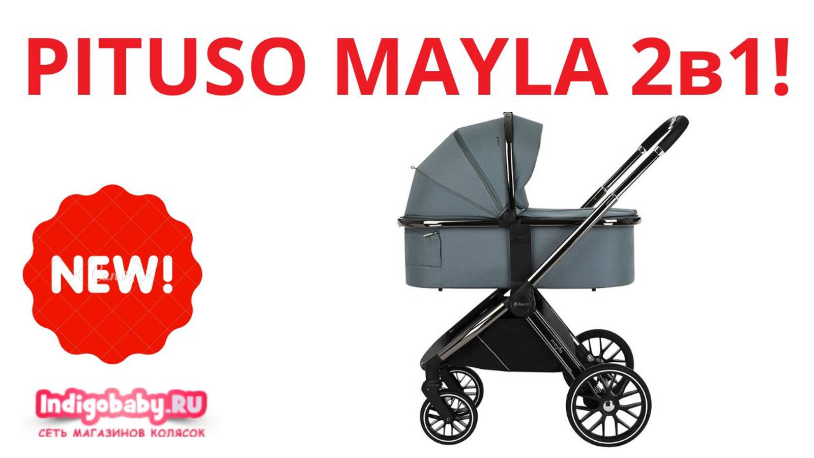 Детская коляска Pituso Mayla 2 в 1. Новинка. Смотреть срочно!