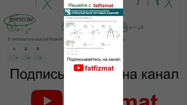 Графики задание 11 ОГЭ икс по корнем квадратным #фатимафизмат #математика #фатфизмат