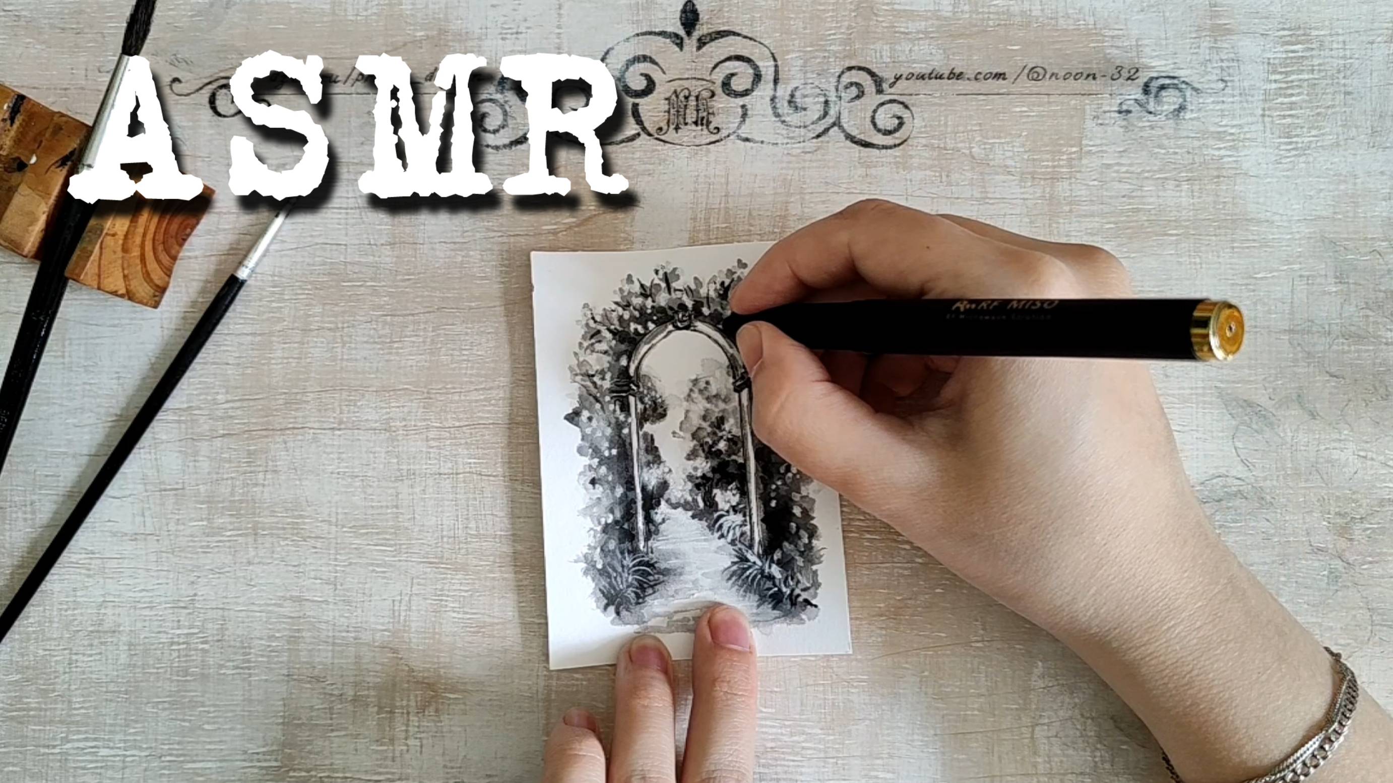 [ASMR] Тушь. Дорабатываю детали рисунка (2/5)