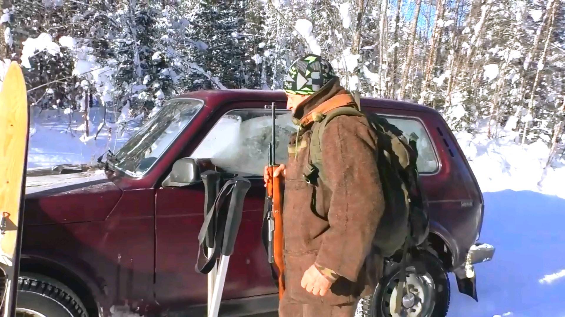 Зимой,за патронами