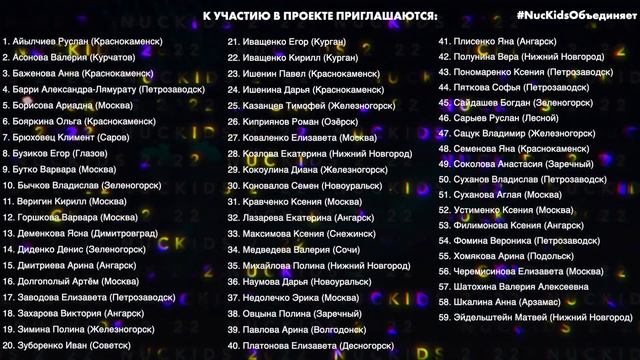 Объявление списка участников проекта Nuclear Kids 2022