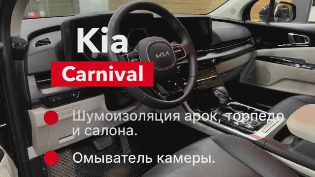 Kia Carnival Шумоизоляция салона, торпедо и арок.  Омыватель камеры