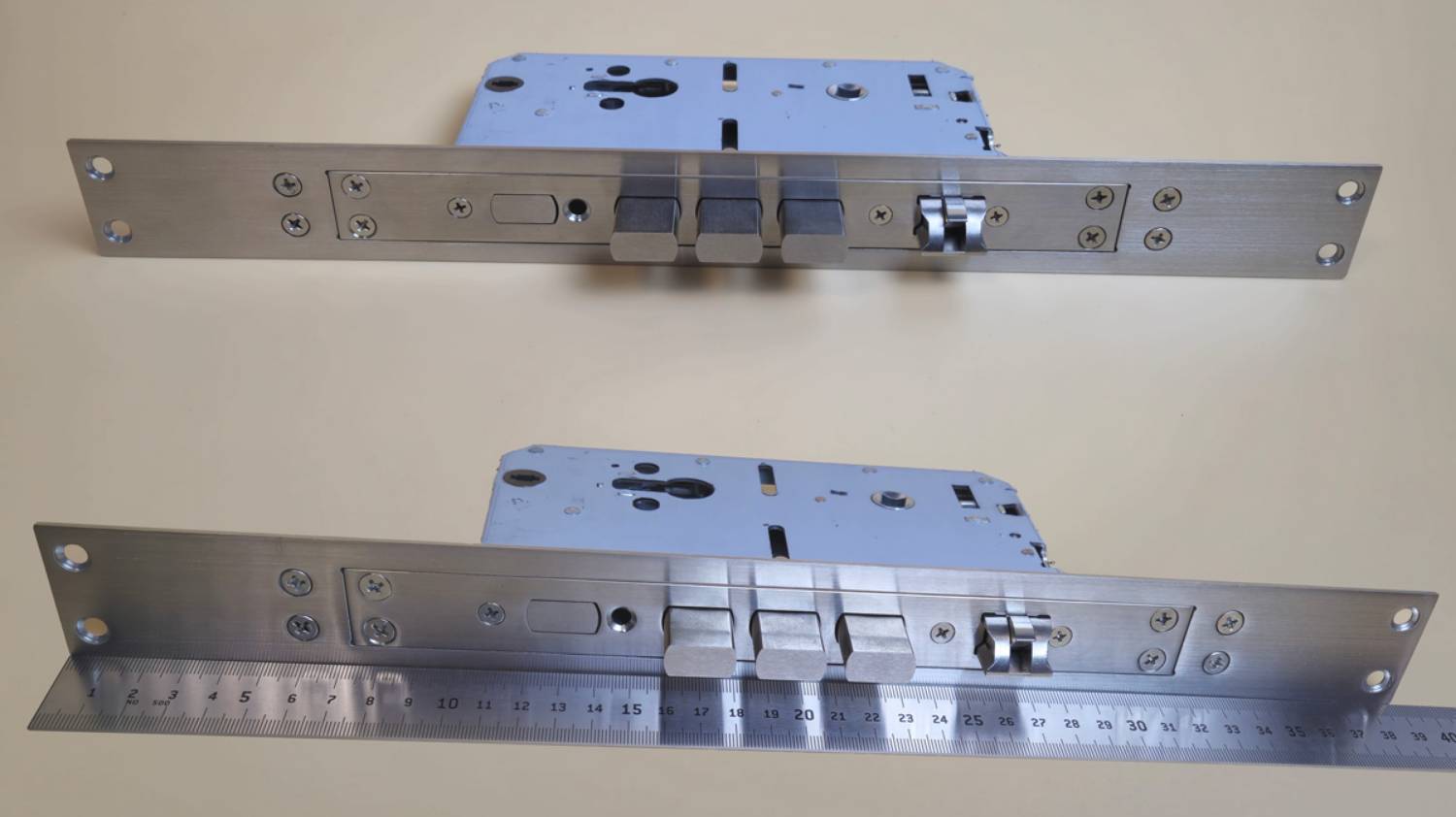 Увеличение торцевой планки Mortise 24x240 Электронного замка до размеров 40x388 мм