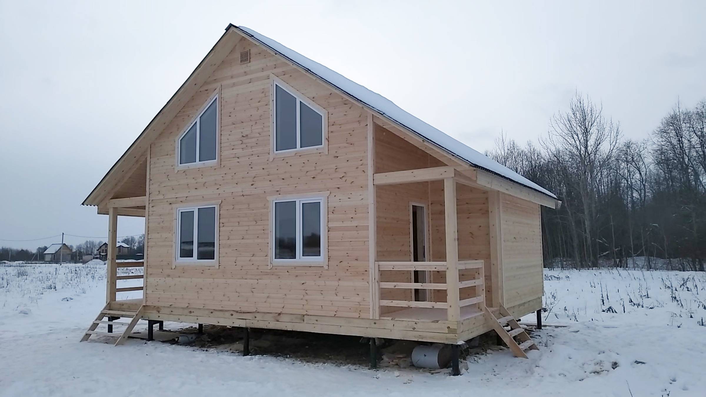 Каркасный дом 6х9 метра со вторым светом