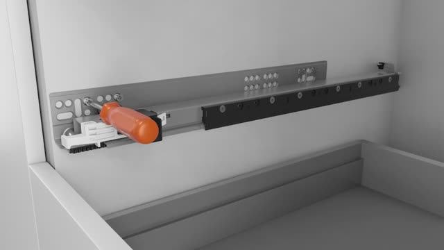 Установка направляющих F70 от Salice (Италия) скрытого монтажа