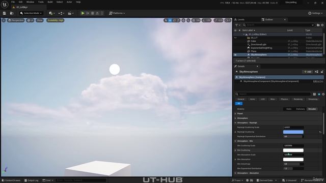 15 - Sky Atmosphere Volumetric Clouds. UNREAL ENGINE 5 CINEMATIC UT HUB Course