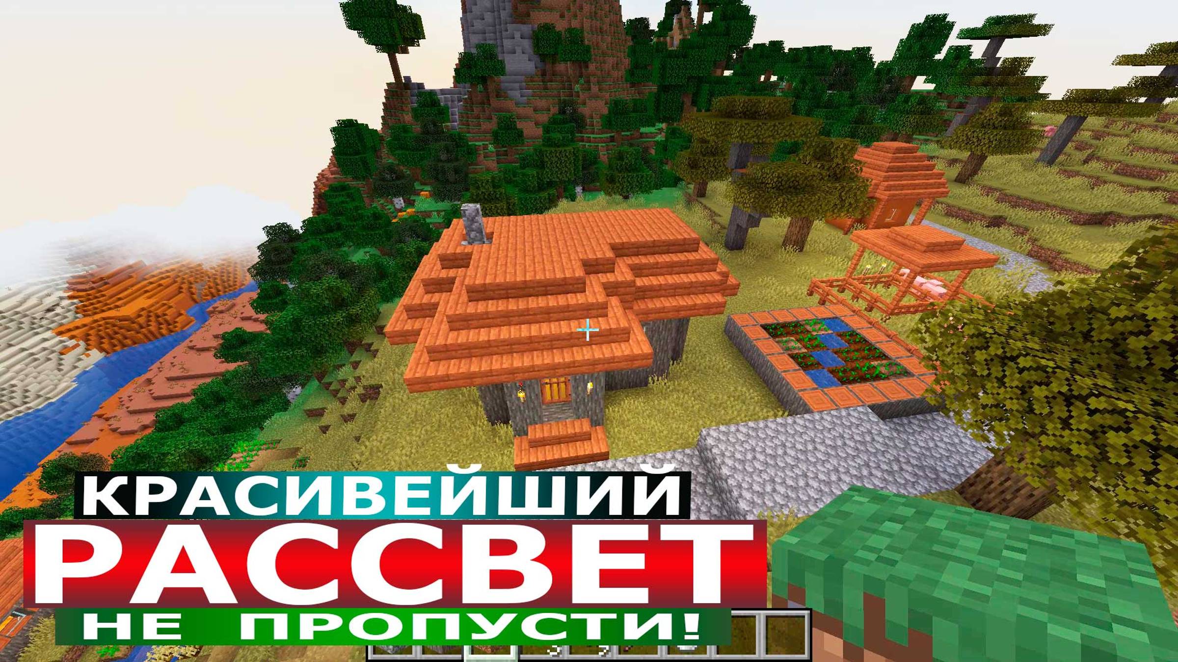 На крутейшей клумбе-огороде посадили пшеницу. Не оставим деревню без еды. Minecraft