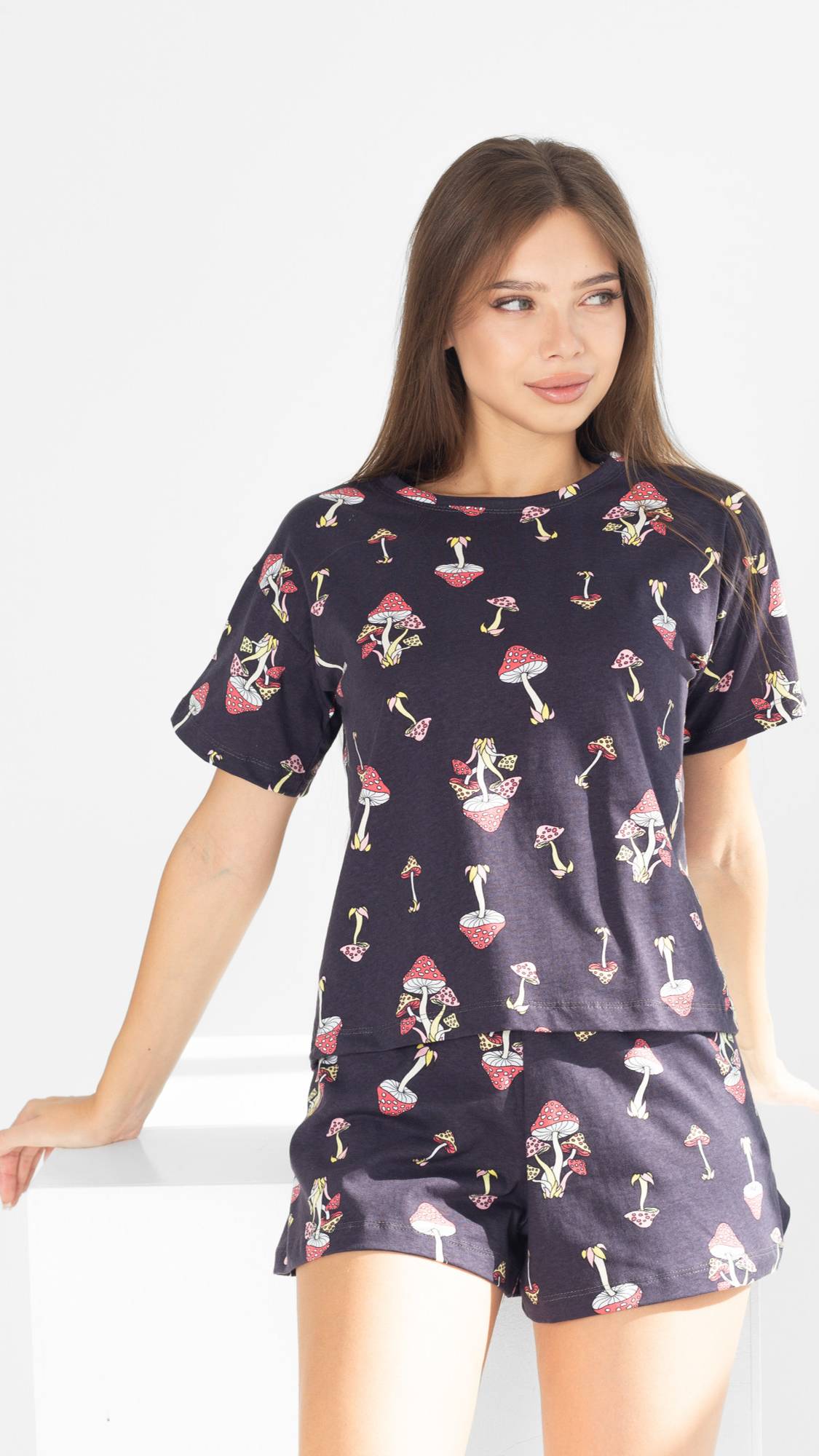 Пижама женская 2025! новогодняя фотосессия в пижамах! мухомор! Женский костюм для фото Мухомор Гриб