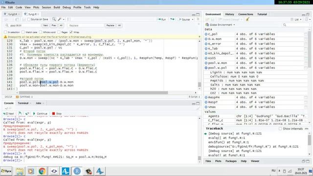 переход с anylogic на R. модель микоризы