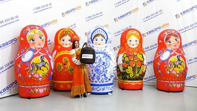 Матрешки - хохлома, гжель, черная хохлома, городецкая роспись  (2м)