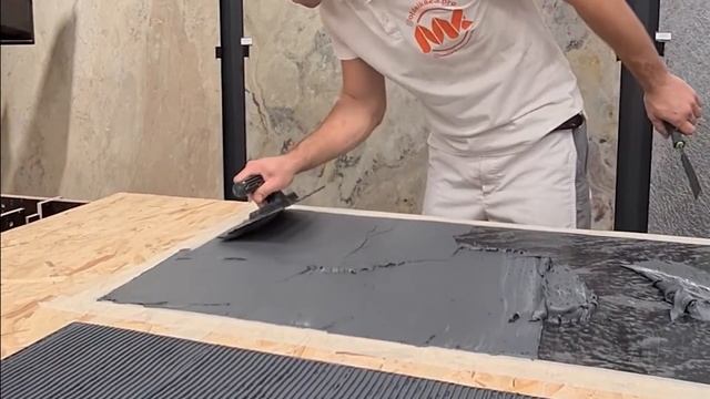 Этапы монтажа каменного шпона