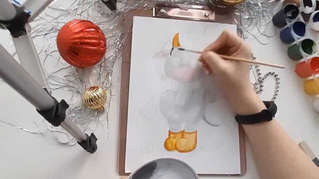 МК: РИСУЕМ НОВОГОДНЕГО БЫЧКА