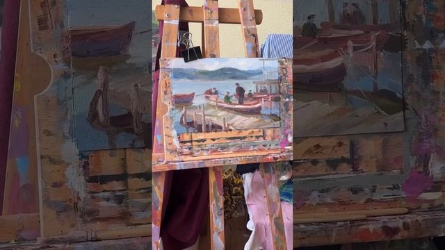 «Лодочники», масл.бум/масло, 20х30. Доставка по РФ #oilpainting #живопись #живописьмаслом #art