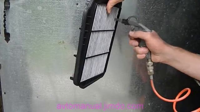 Очистка воздушного фильтра сжатым воздухом