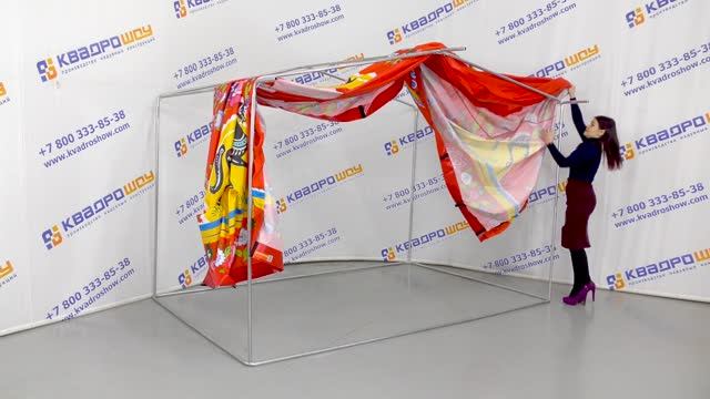 Городецкая роспись - Каркасная палатка (3х2м), скатерть-чехол, фартук (Ж)