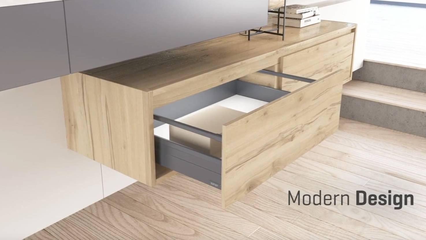 ALPHABOX - система выдвижения ящиков с тонкими боковинами