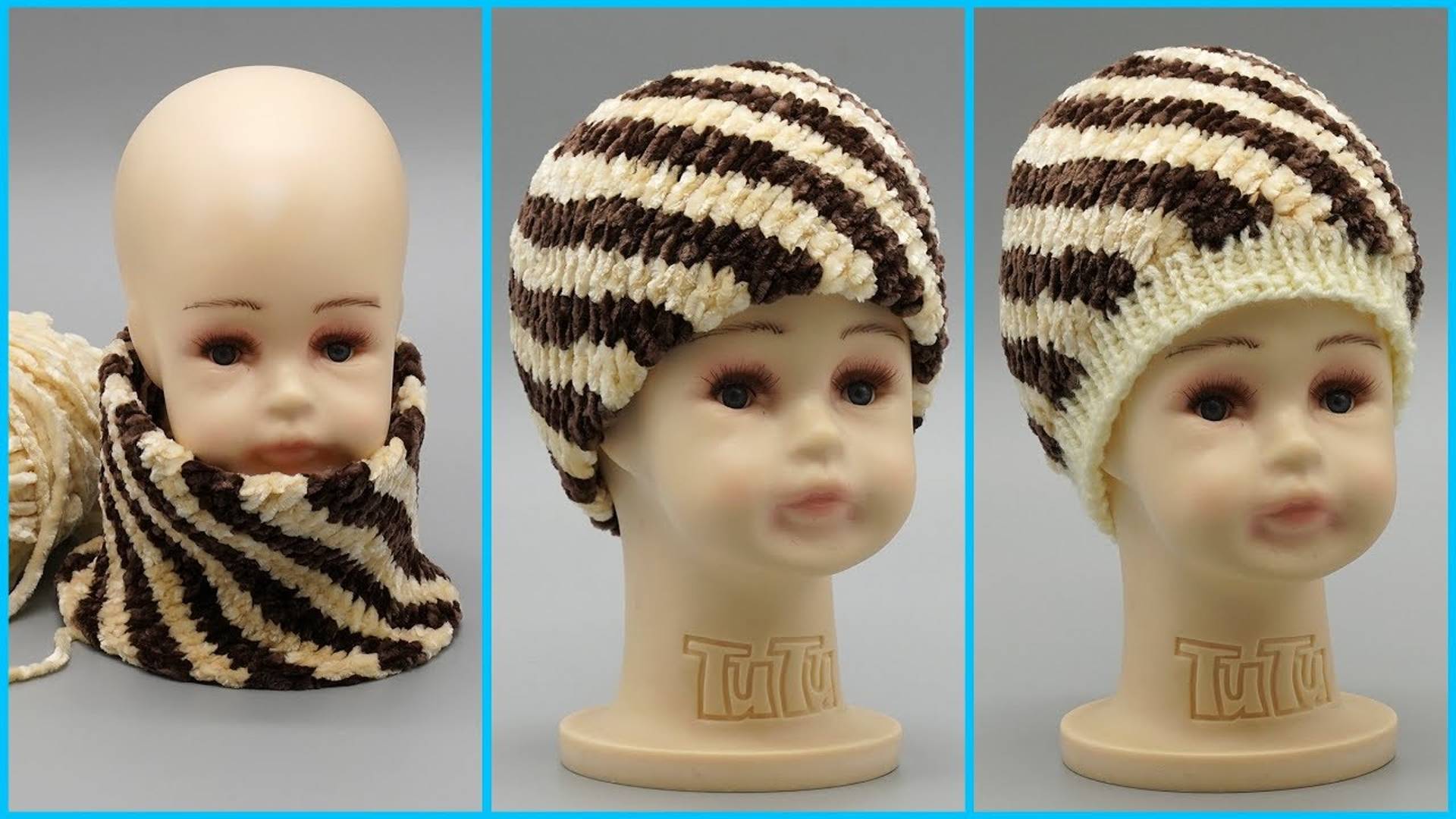 Шапка из толстой пряжи. Шапка крючком.