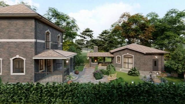 Проект двухэтажного дома в английском стиле 212 кв.м