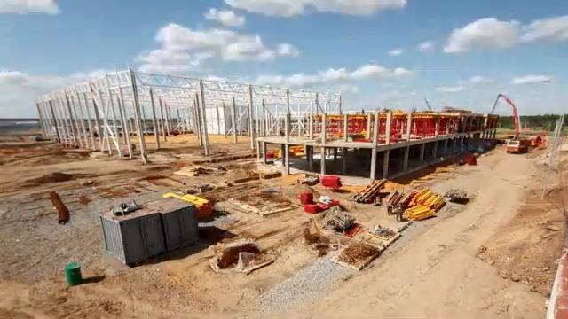 Строительство завод 2 года 2 минуты  Таймлапс   Construction timelapse building 4K