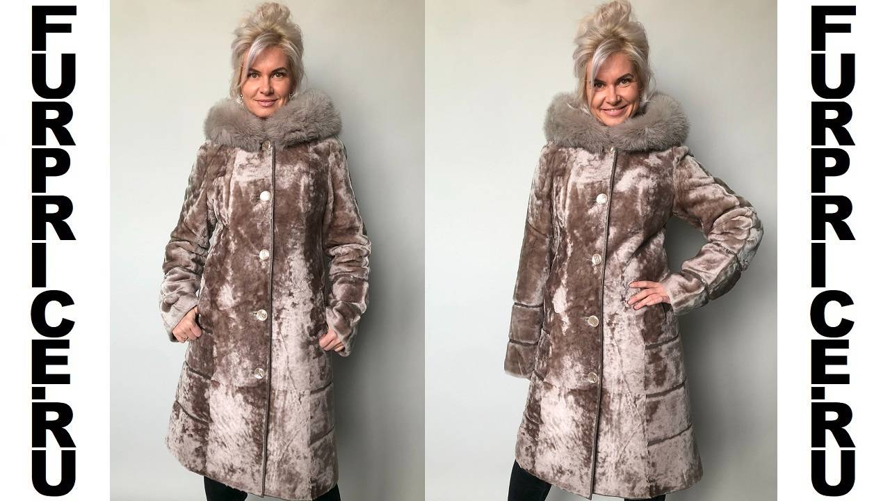 Шуба мутон тм АЗАР новая за 12500 ₽, капюшон отд.песец дл.100 см р.40-42 артикул 12042