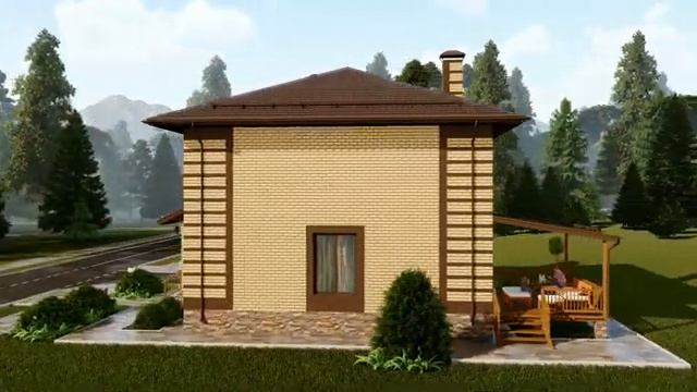 Проект красивого двухэтажного дома 10х10 м 155 кв.м. | SketchUp + Lumion