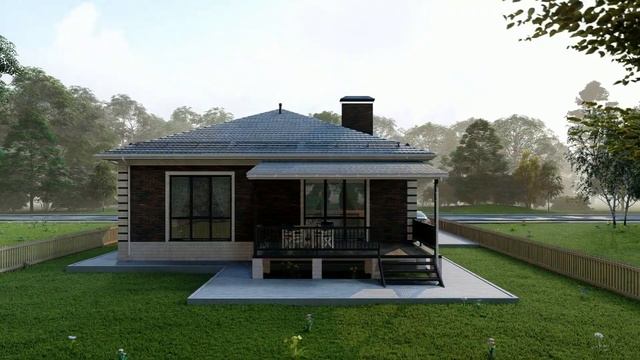 Проект красивого одноэтажного дома 12х12 113 кв.м.