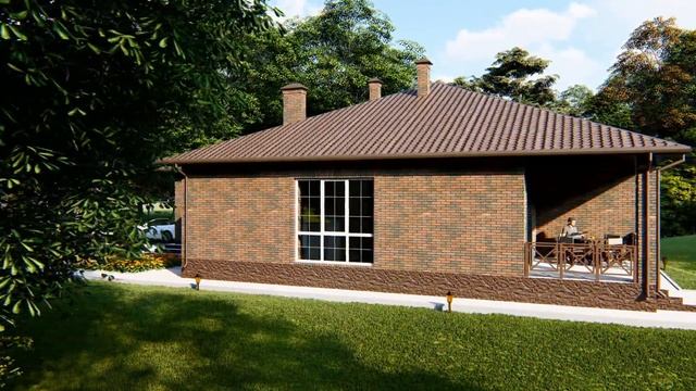 Красивый одноэтажный дом с гаражом 173 кв.м.