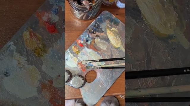 Бездомный пёсель, масляная бумага 18х24, #oilpainting