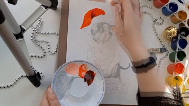 МК: РИСУЕМ НОВОГОДНЮЮ МЫШЬ
