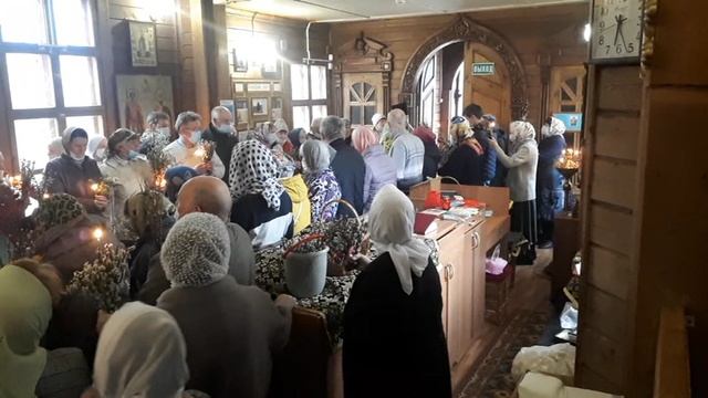 24 апреля 2021г. Неделя ваий. всенощное бдение окропление  веточек верб.