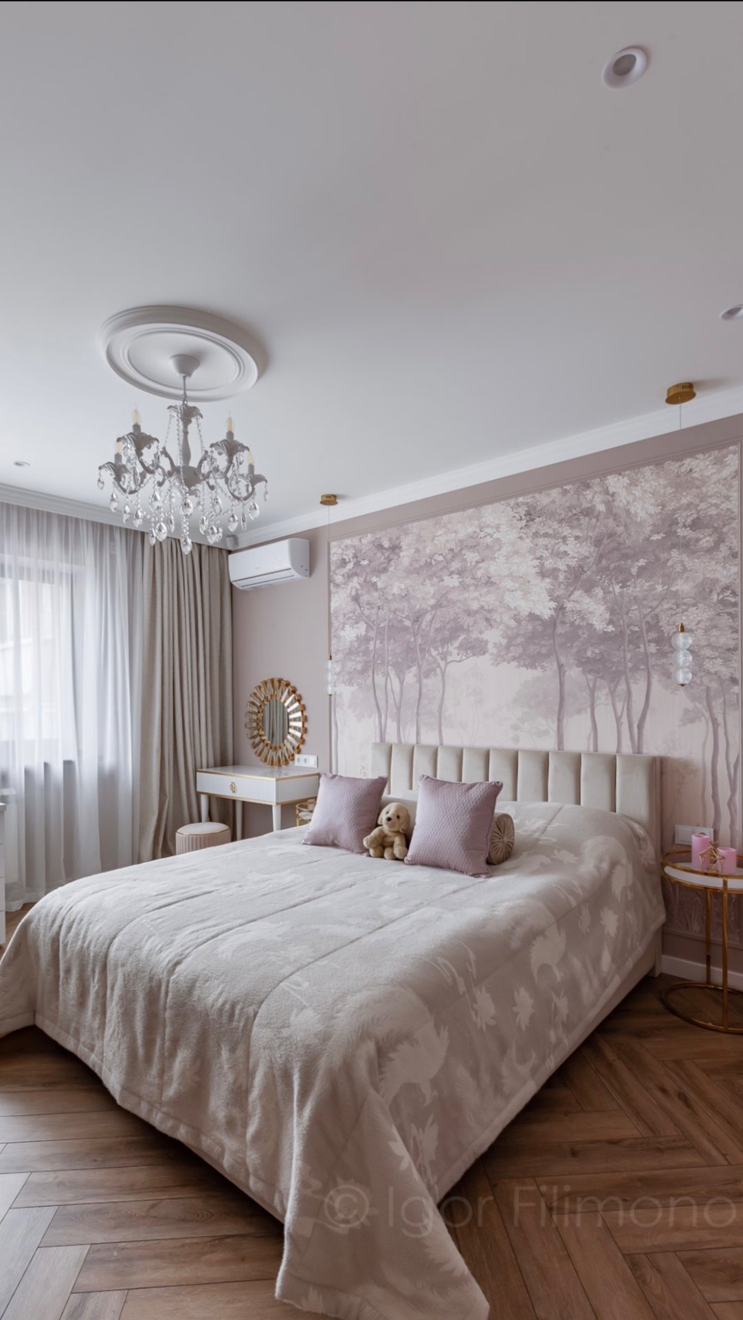 Шторы и покрывало в спальню девочки  🙌