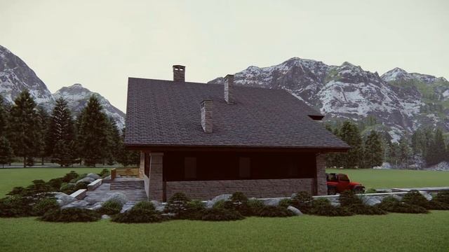 Дом в стиле ШАЛЕ. Проект двухэтажного дома с гаражом 199 кв.м. | SketchUp + Lumion 8