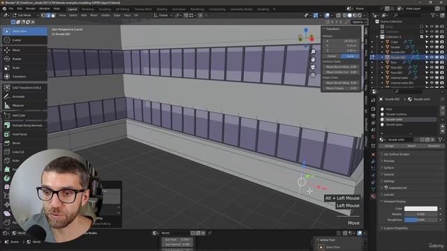06. Facade refinement. INTRO TO BLENDER FOR ARCHITECTURE