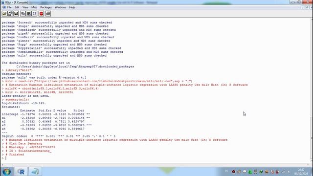 milr In R Software And lassoregress and ridgeregress and elasticregress STATA 18